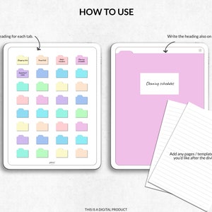 Digital Index Folder Organizer for Digital Notebook Templates and ...