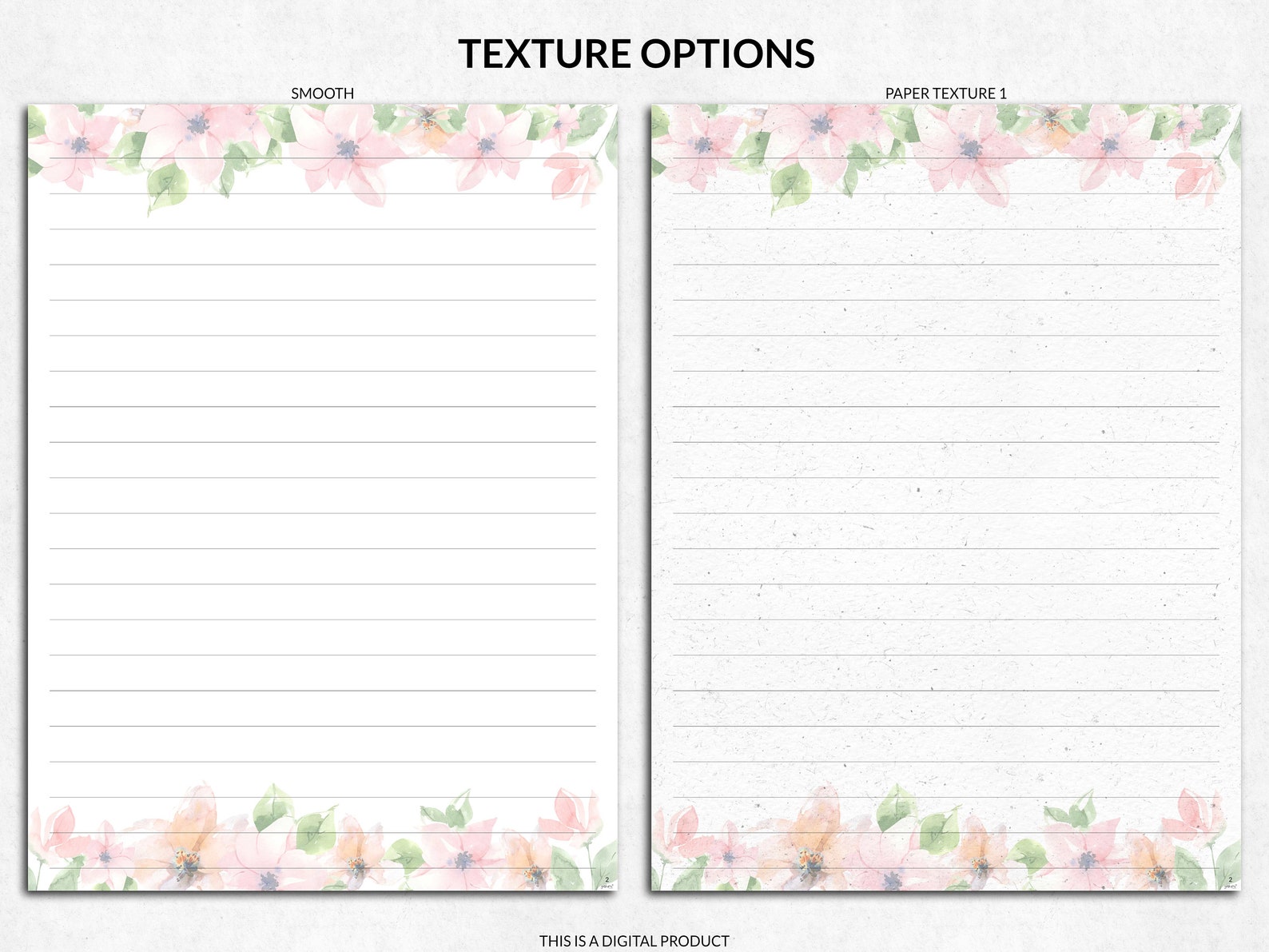 Digital Notepaper Templates, Paper Texture Digital Notebook Paper ...