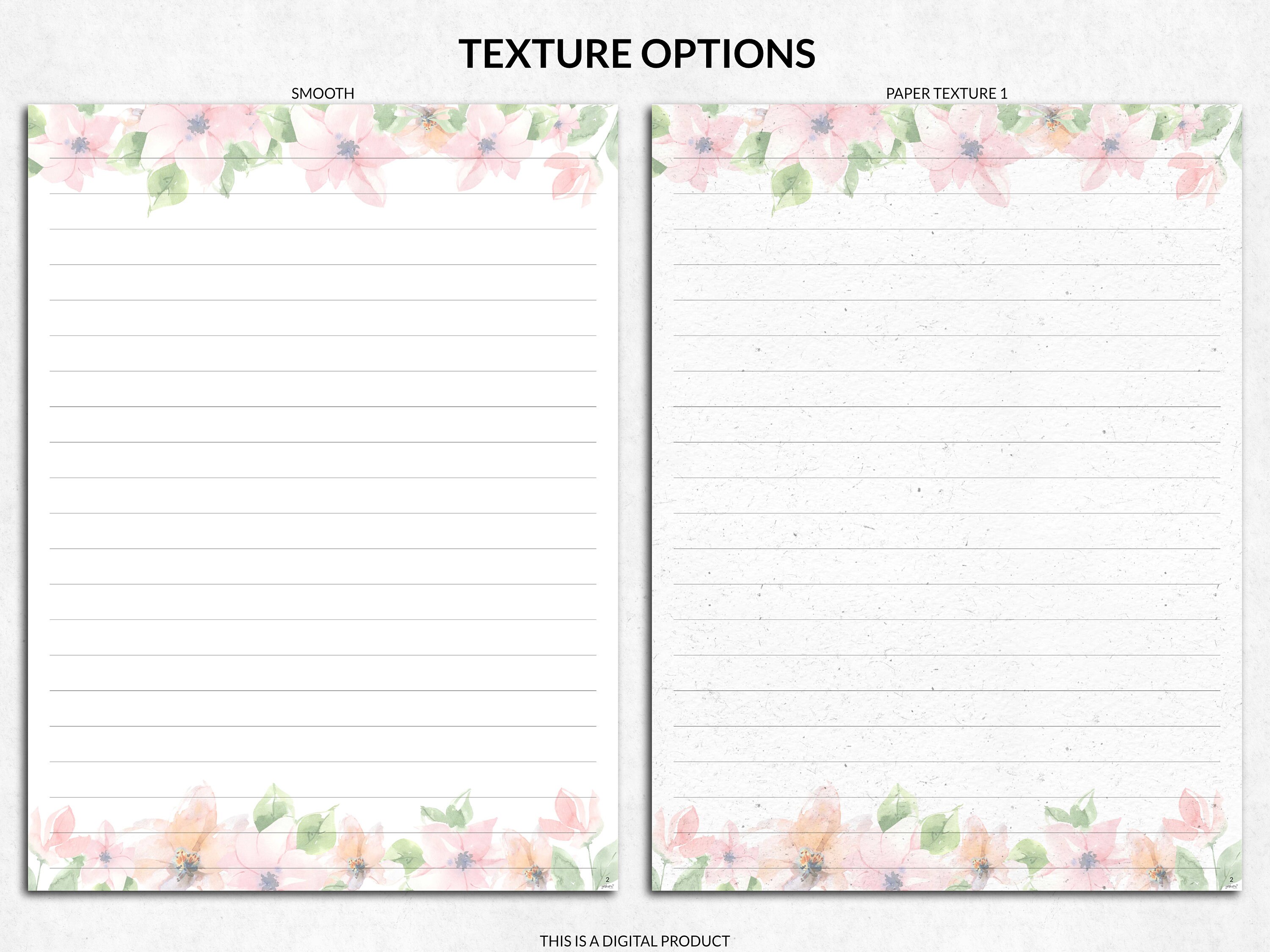Digital Notepaper Templates, Paper Texture Digital Notebook Paper ...