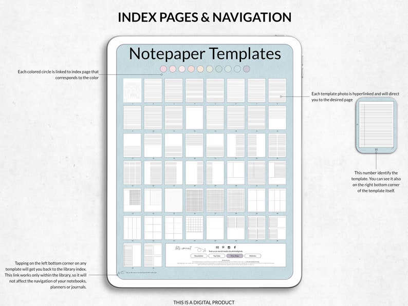 Digital Notepaper Template Goodnotes, Digital Notepad Template, College ...