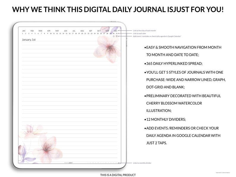 Digital Daily Journal, Aesthetic Digital Notebook, Digital Notes ...