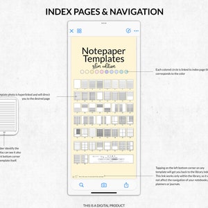 Digital Notebook Template for Split Screen, Digital Note Taking Widget ...
