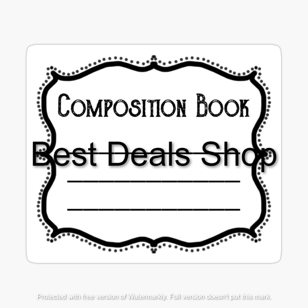 Composition Notebook Tag, Composition Journal Tag, Composition Book ...