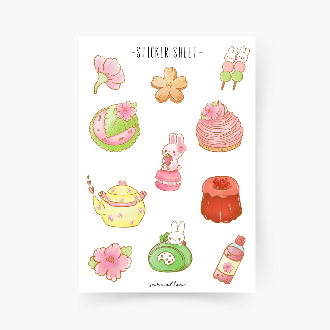 Cute Japan Food Sticker Sheet, Food Stickers, Journal Stickers, Planner ...