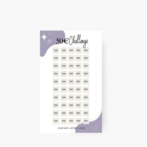 50 Euro Challenge Spar Challenge Sparchallenge Sparen mit - Etsy.de