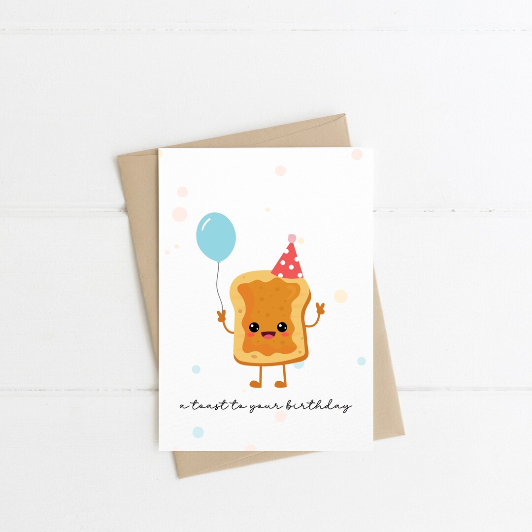 Birthday Card a Toast to Your Birthday A6 - Etsy