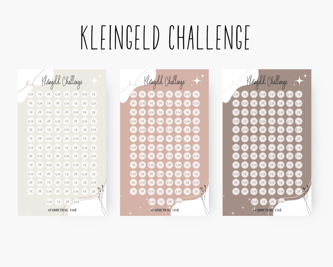 Kleingeld Challenge, Spar Challenge, Sparchallenge, Sparen mit ...