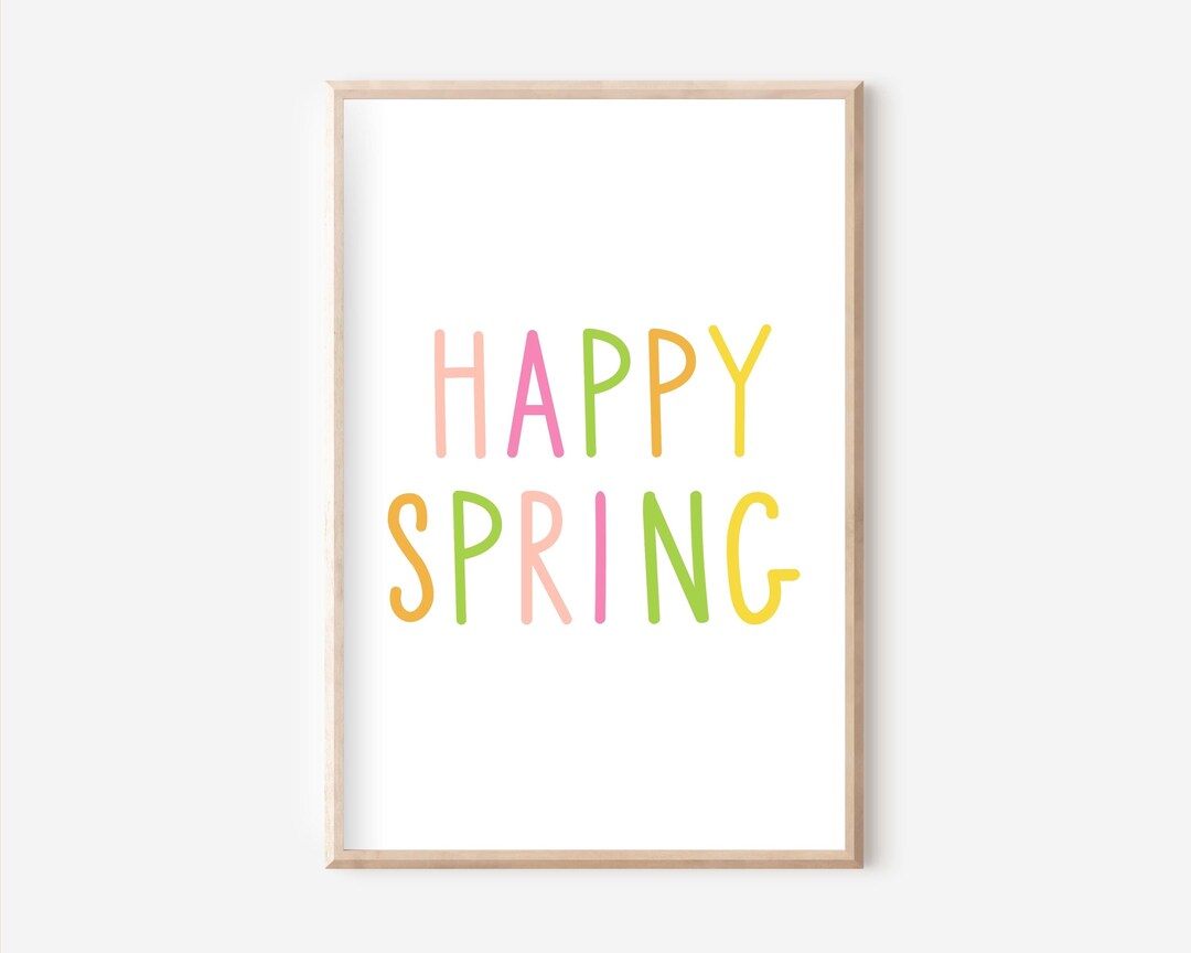 Happy Spring Poster A4, Poster Set, Spring Poster, Spring Wall Art ...