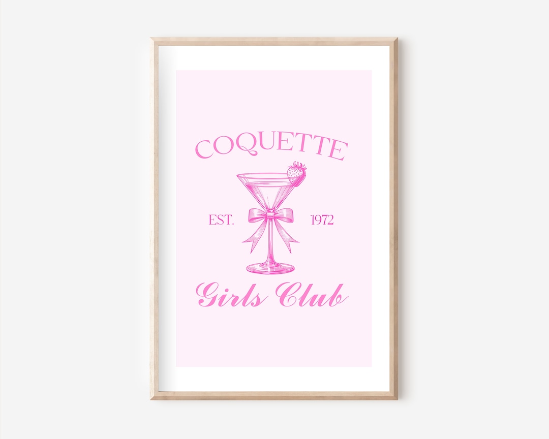 Coquette Girls Club Poster A4, Coquette Picture, Girly Poster, Poster ...