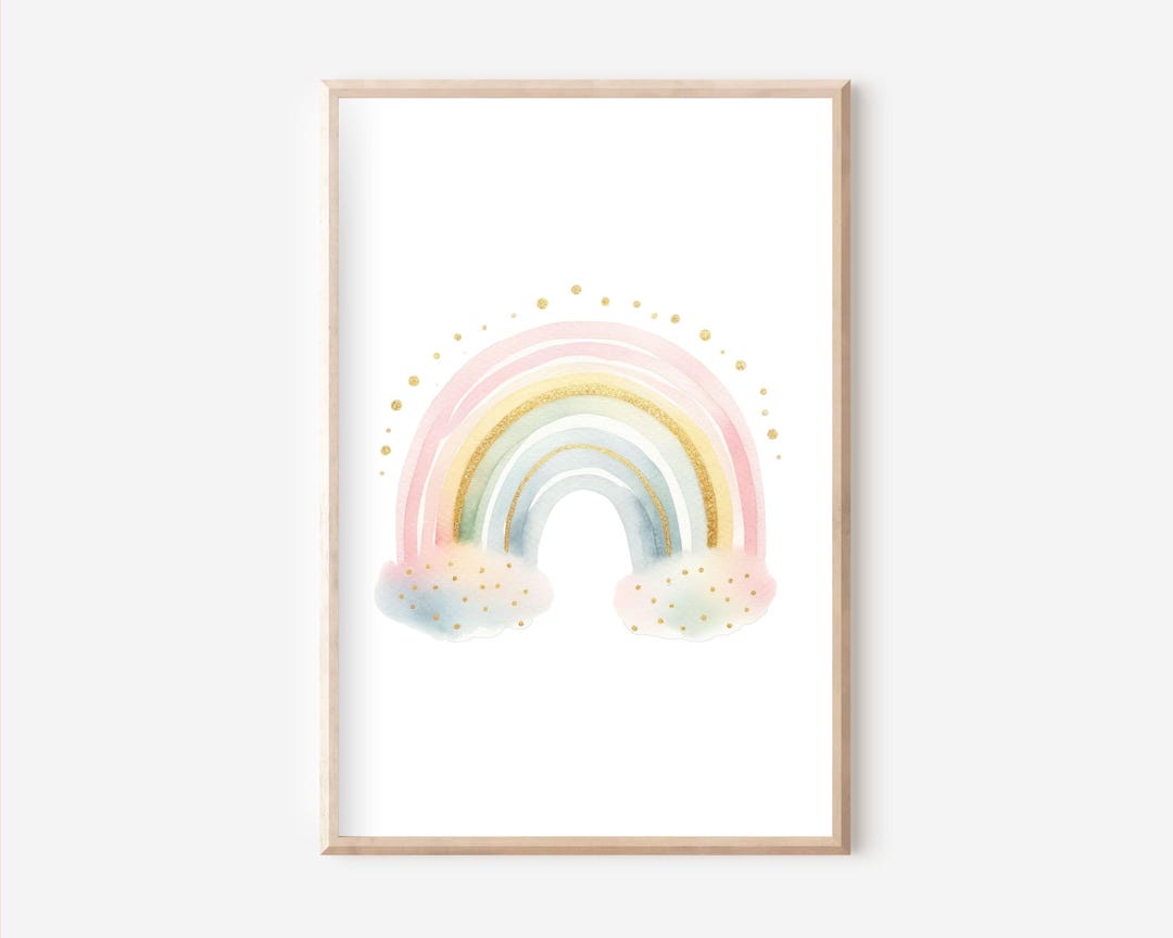 Rainbow Poster A4, Poster Set, Unicorn Poster, Rainbow Mural, Animal ...