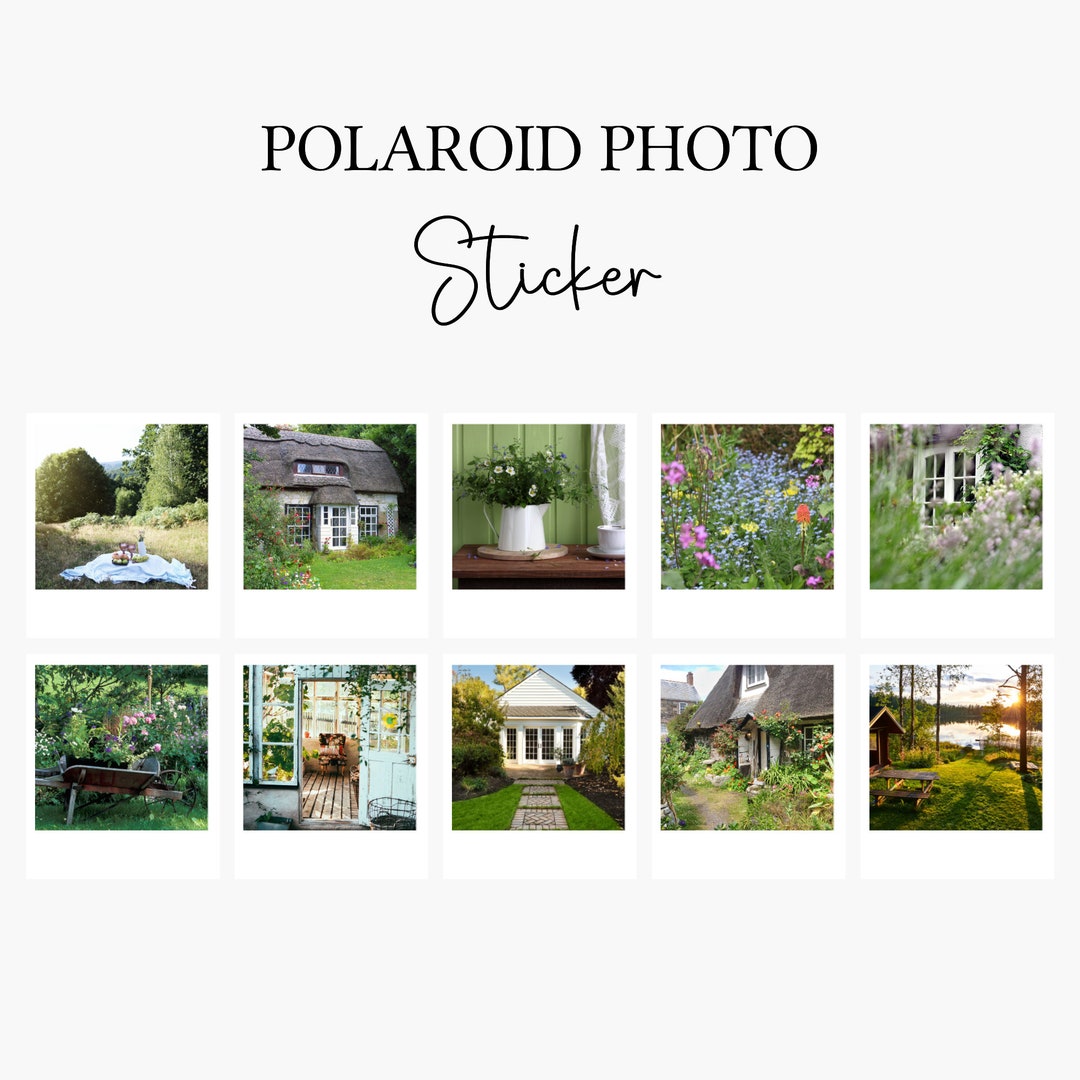 10 Cottage Core Polaroid Photo Stickers, Summer Stickers, Bullet ...