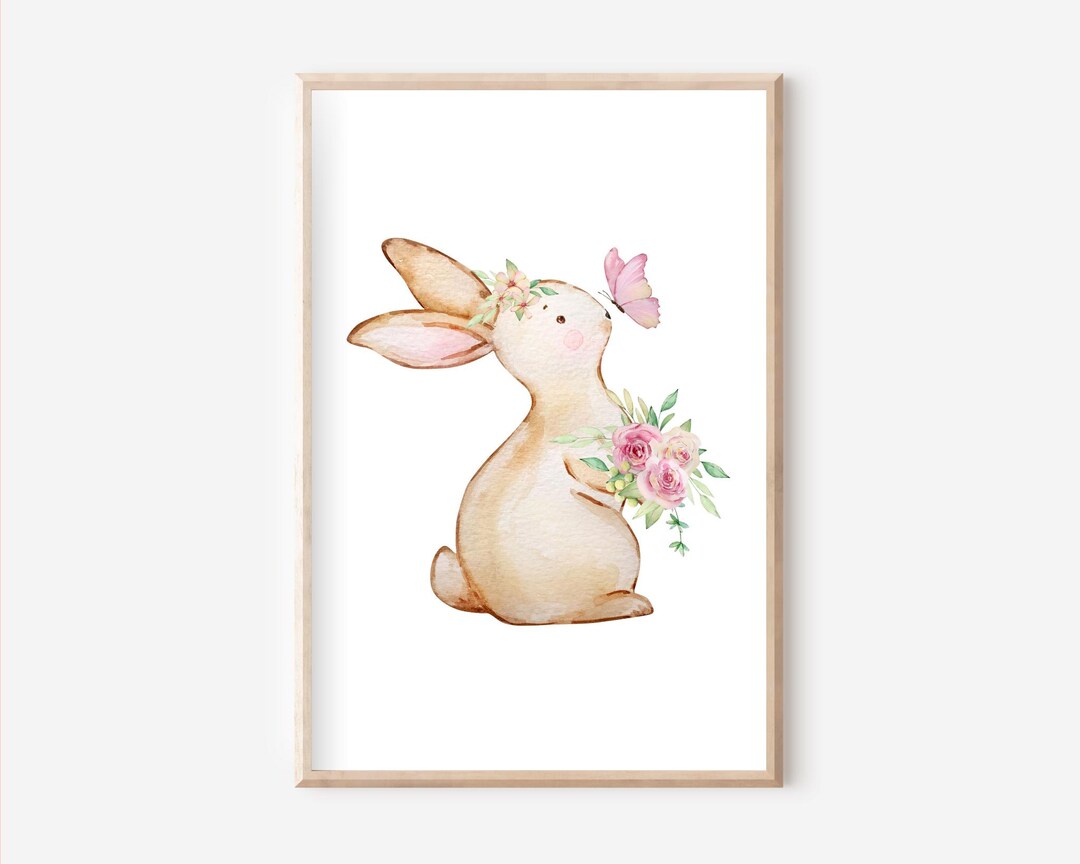 Rabbit Poster A4, Poster Set, Rabbit Poster, Rabbit Mural, Animal ...