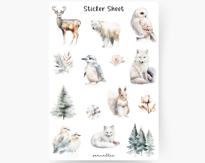 Winter Sticker Sheet Cozy Winter Stickers, Bullet Journal Stickers ...