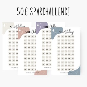 50 Euro Challenge Spar Challenge Sparchallenge Sparen mit - Etsy.de