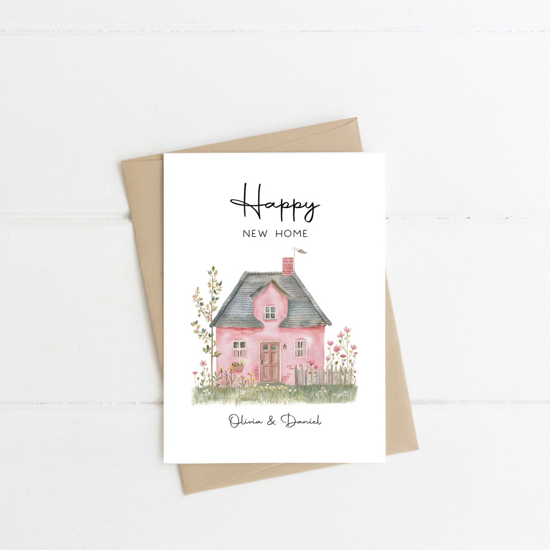 Personalized Housewarming Card, Housewarming Card, Watercolor, Textured ...