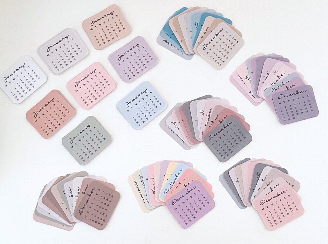 2025 Mini Calendar, 2025 Mini Calendar Stickers Set, Stickers, Bullet ...
