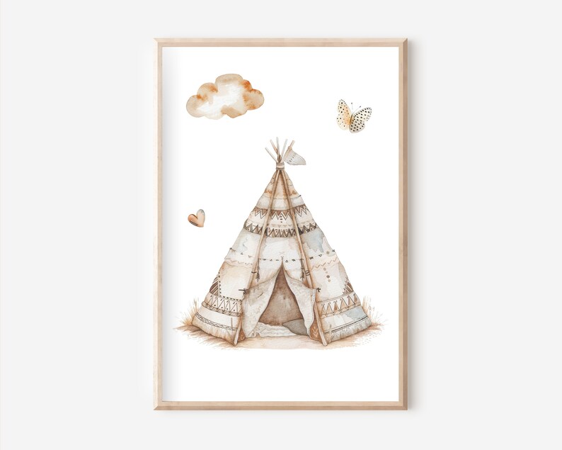 Boho Forest Animals Poster Set A4, Poster Set, Forest Animals, Rabbit ...