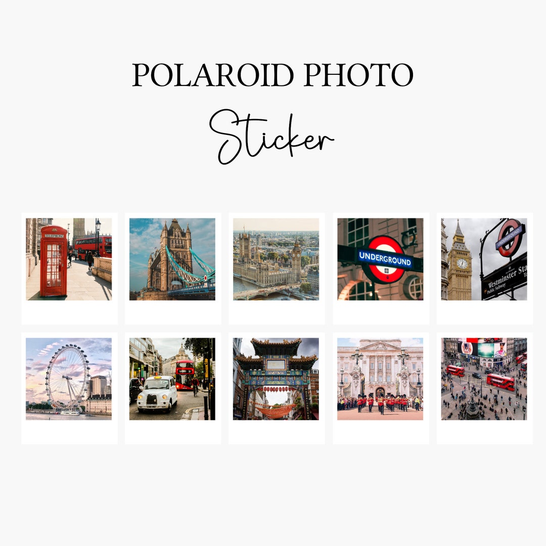10 London Polaroid Photo Stickers, Cities Stickers, Bullet Journal ...