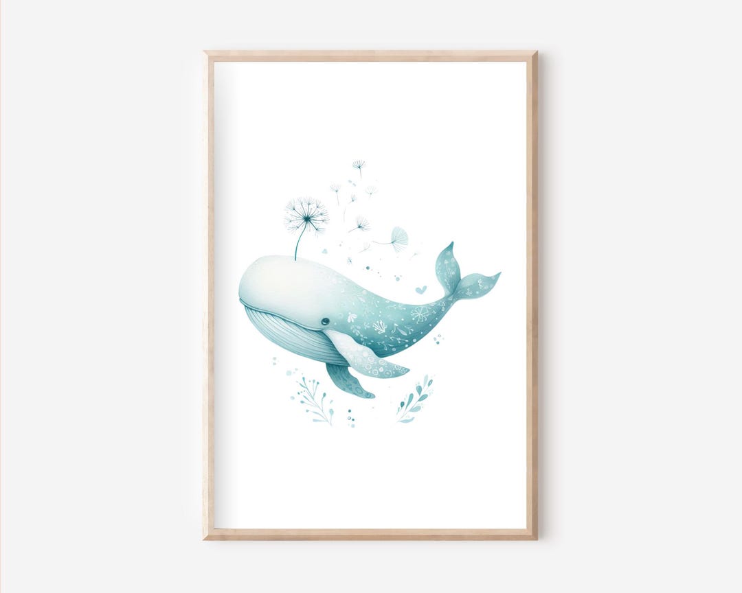 Whale Poster A4, Poster Set, Whale Poster, Whale Mural, Animal Poster ...