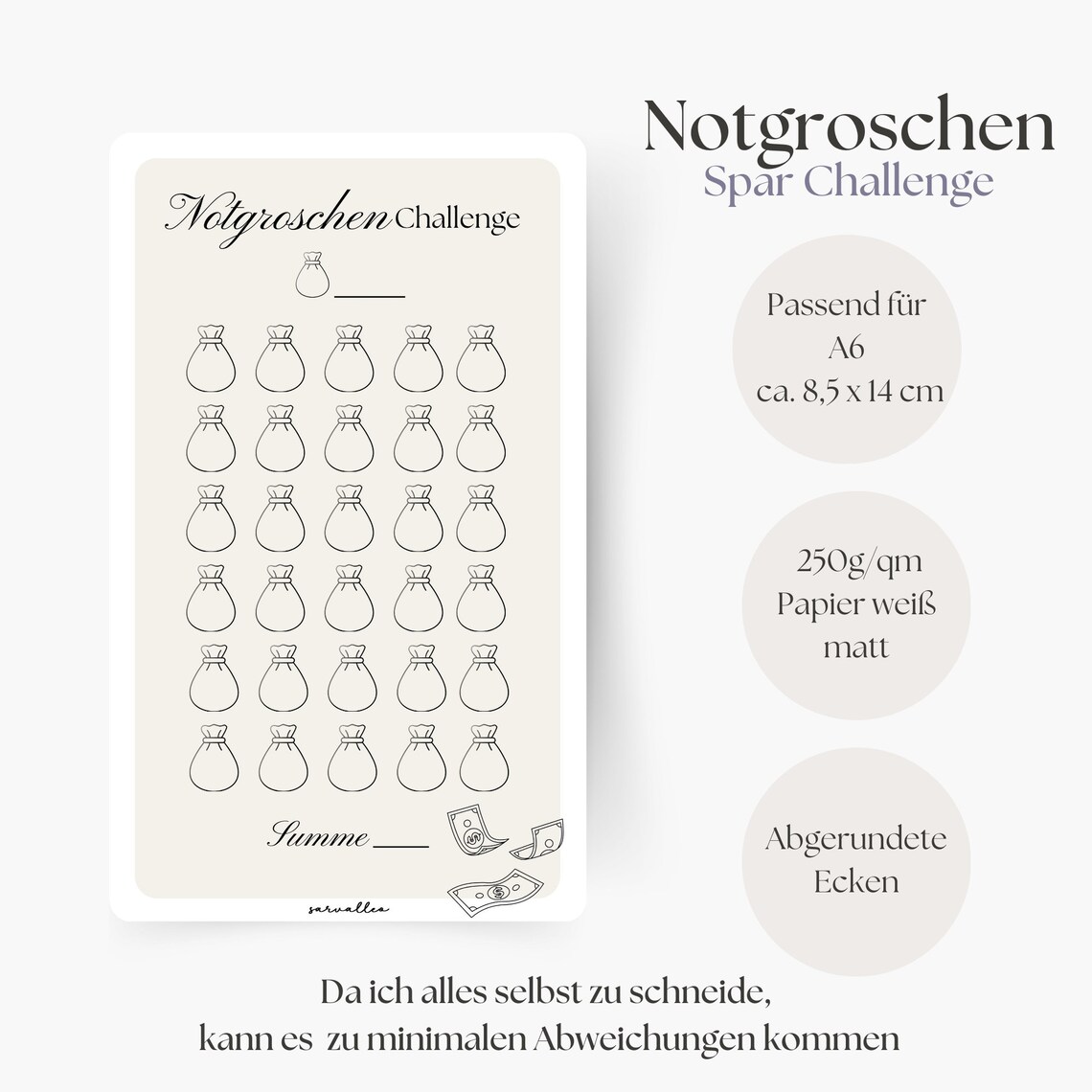 Notgroschen Challenge, Spar Challenge, Sparchallenge, Sparen mit ...