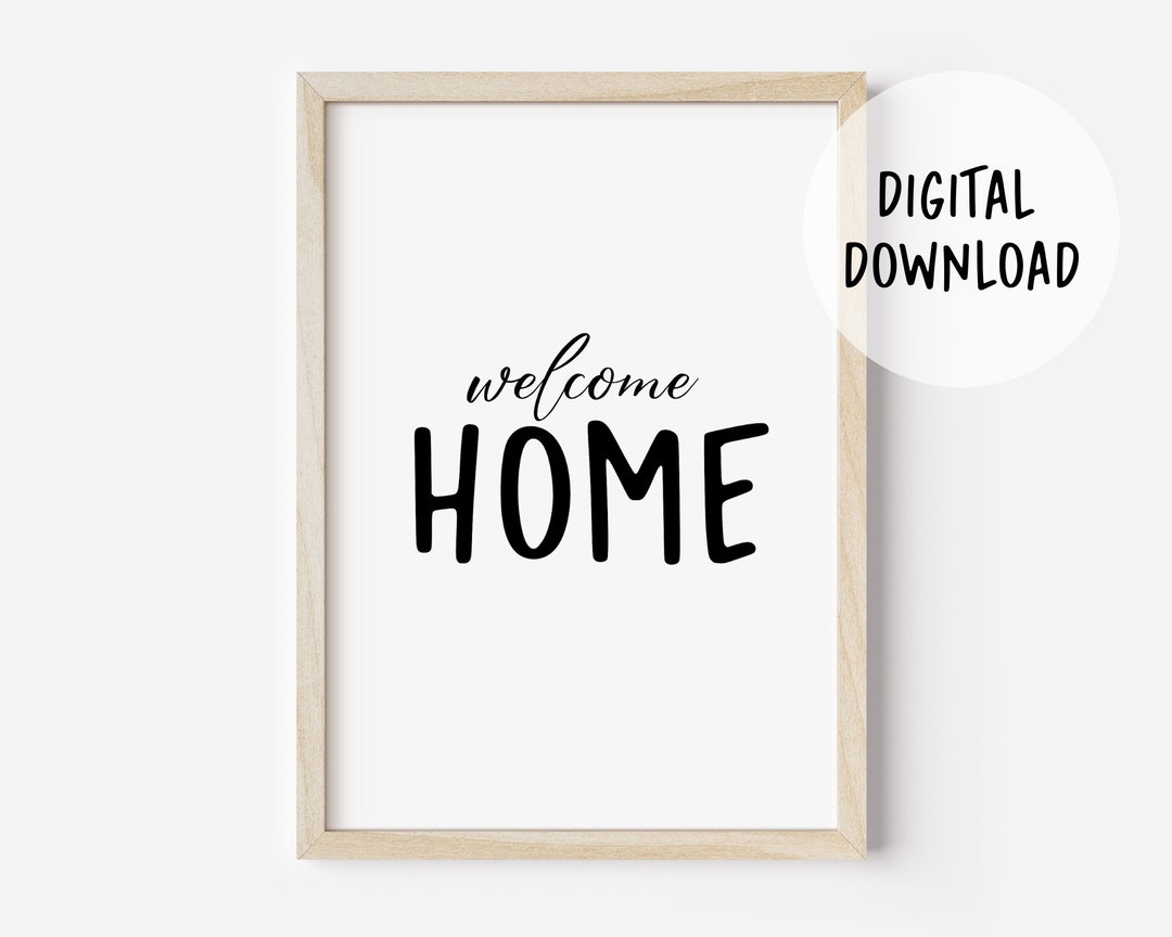 Welcome Home Poster Download Poster Wohnzimmer Druckbares - Etsy