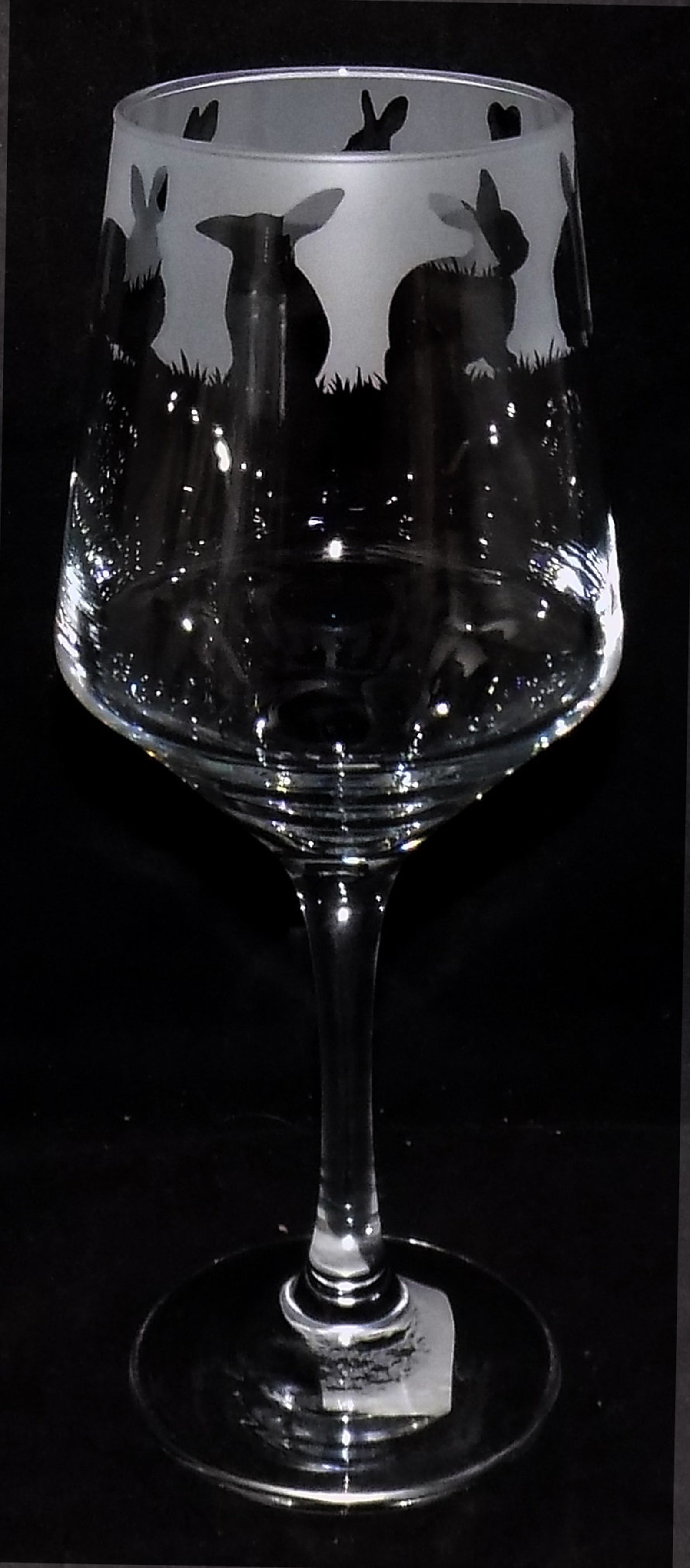 New Hand Etched 'RABBIT' Wine Glasses With Free Gift | Etsy
