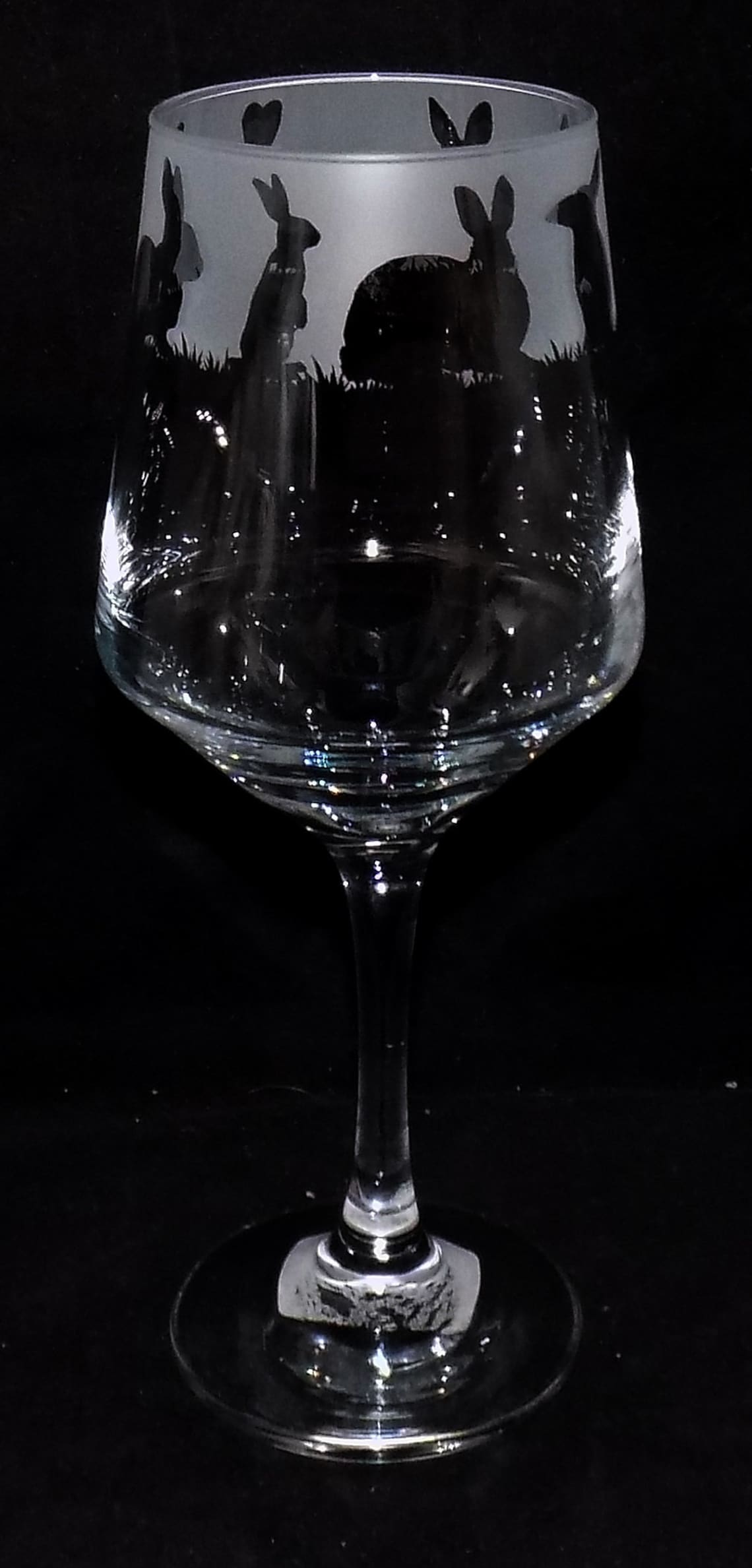 New Hand Etched 'RABBIT' Wine Glasses With Free Gift | Etsy