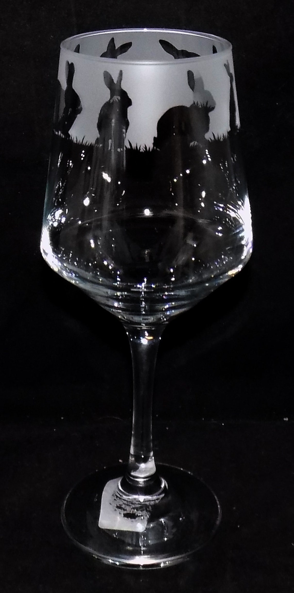 New Hand Etched 'RABBIT' Wine Glasses With Free Gift | Etsy