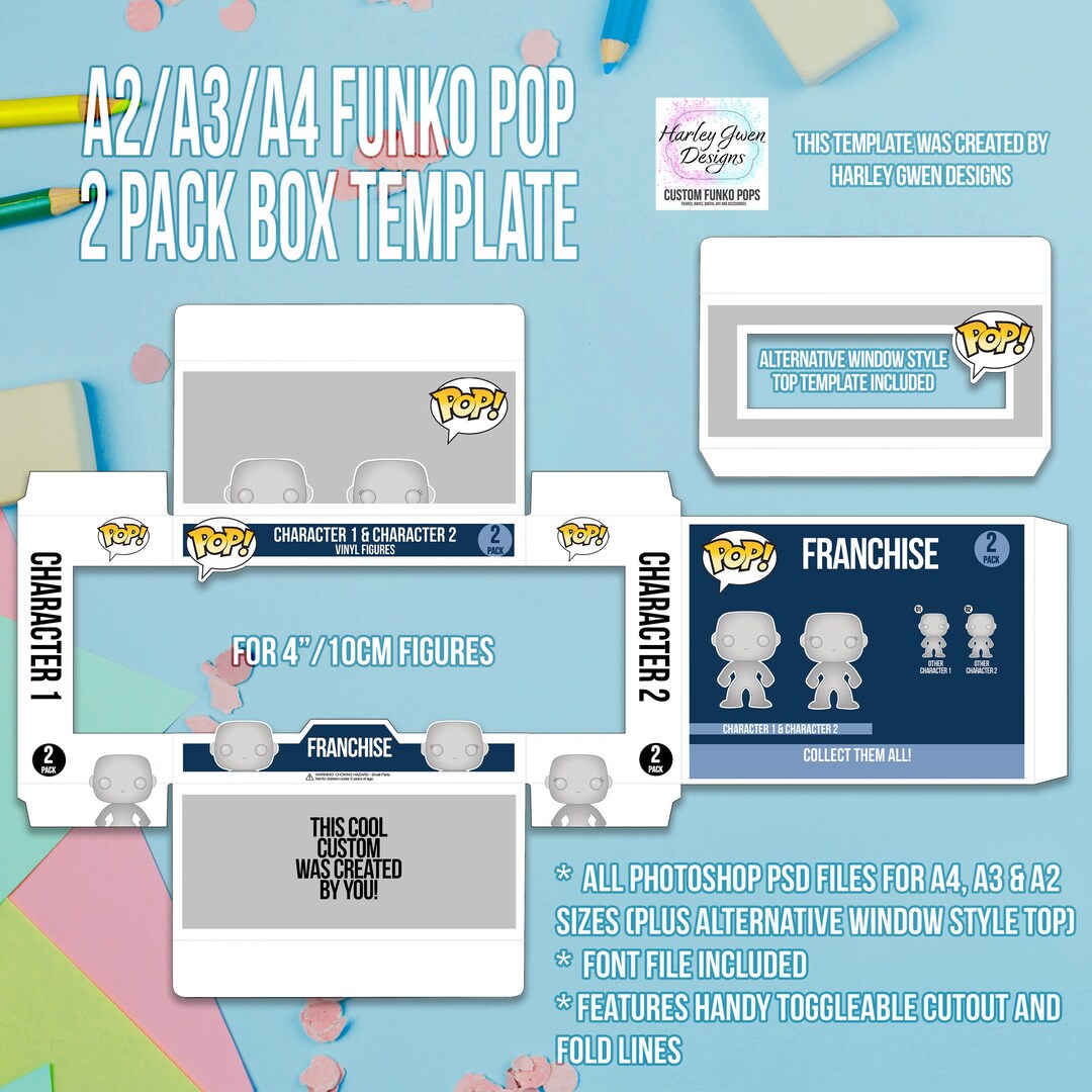 A4/A3/A2 Funko Pop 2 Pack Box Digital Template - Etsy