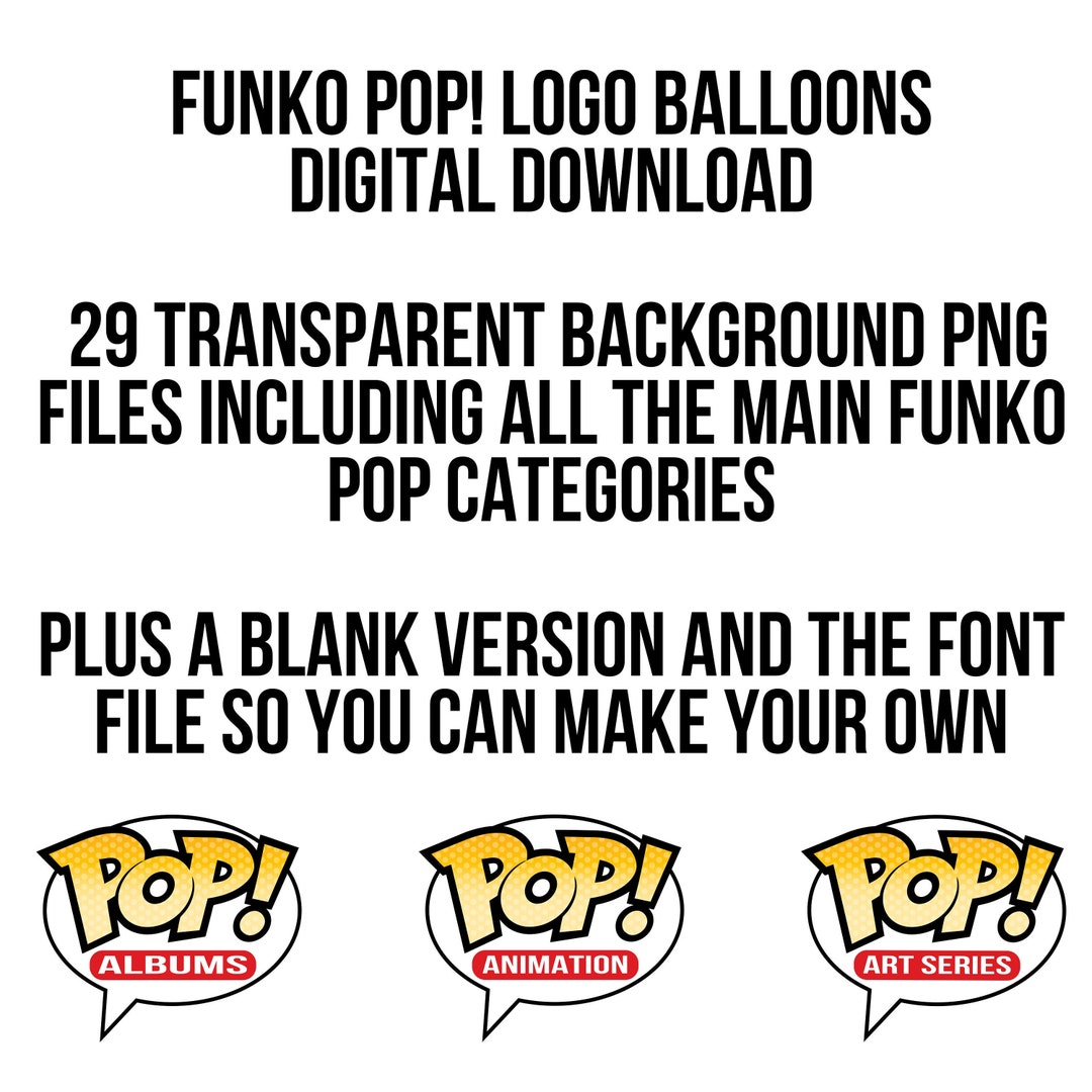 Digital Download Funko Pop Logo Balloons Transparent Background PNG ...
