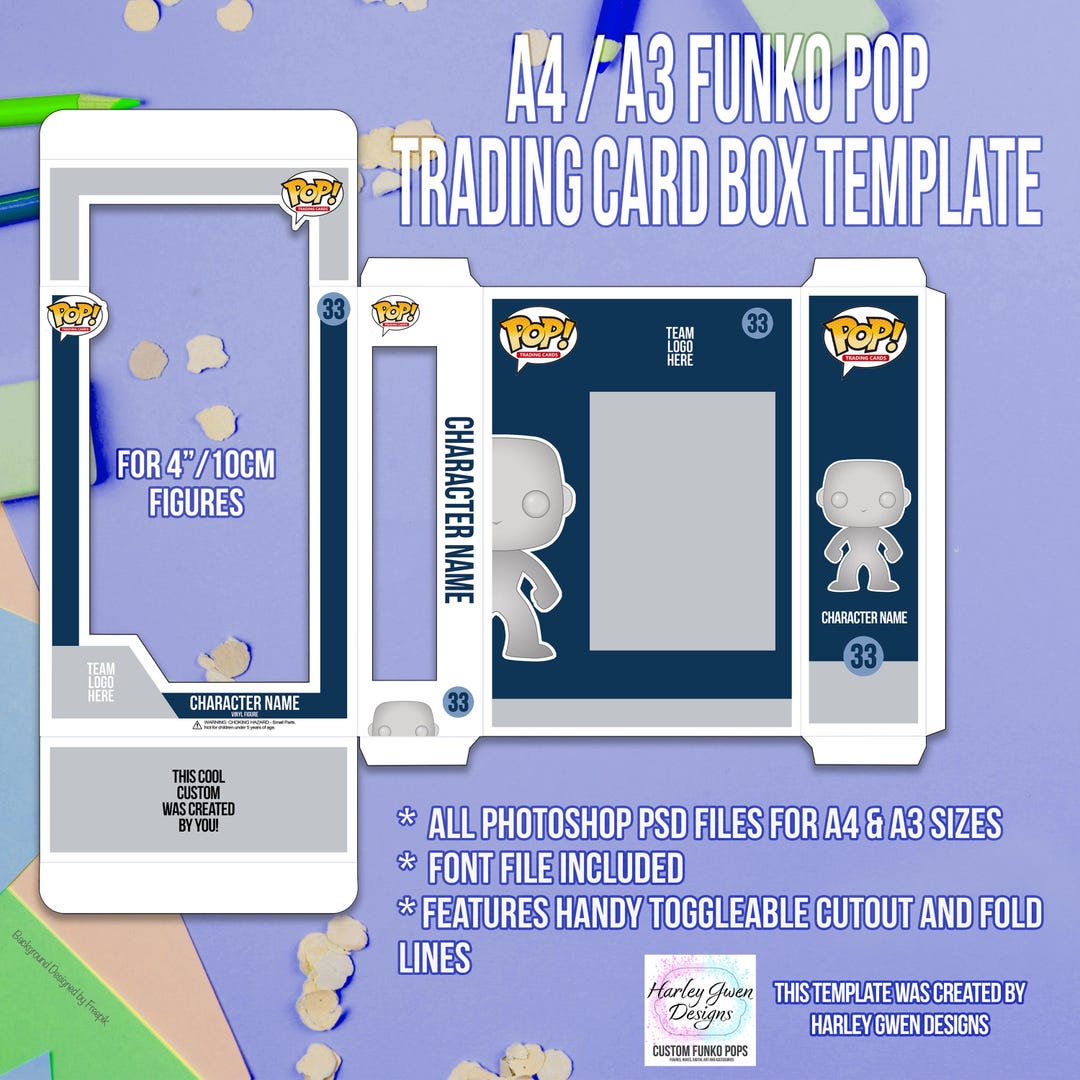 A4 / A3 Funko Pop TRADING CARD Box Digital Template - Etsy UK