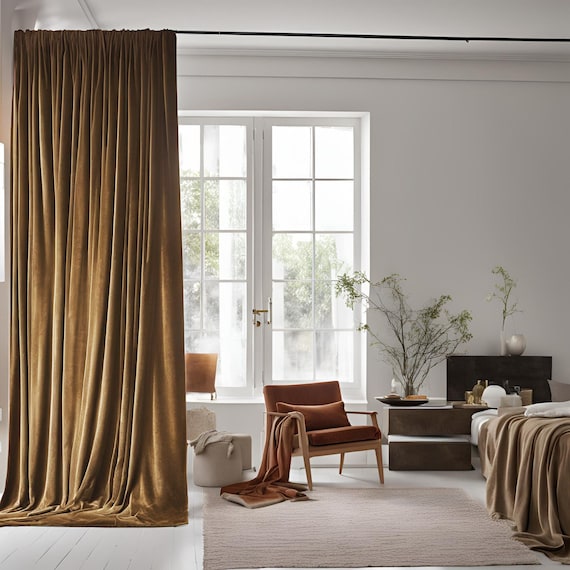 Room Divider Velvet Curtains for Privacy Noise Reduction Thermal Curtains for Living Room Bedroom Doorway Curtain Rod Pocket Grommet Etsy