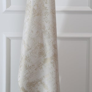 Velvet Curtain, Cream Color Gold Accent for Living Room, Bedroom ...