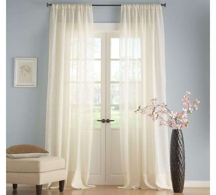 Linen Sheer Curtains 23 Color Options. Living Room Linen - Etsy UK