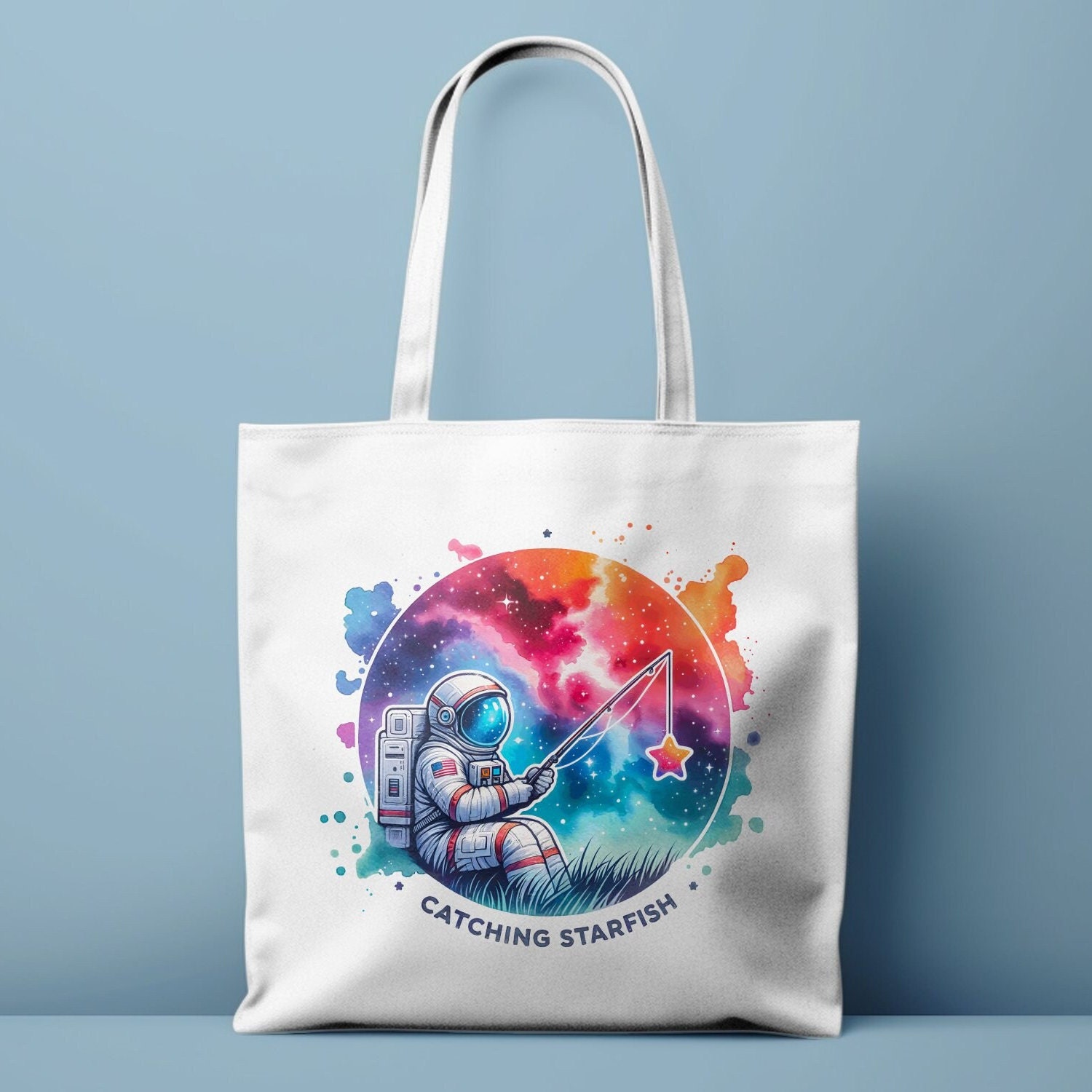 Astronaut Starfish Fishing Watercolor Digital Download, Sublimation ...