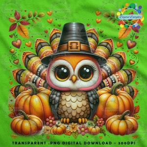 Adorable Owl Dressed up Like a Turkey Happy Thanksgiving - Etsy