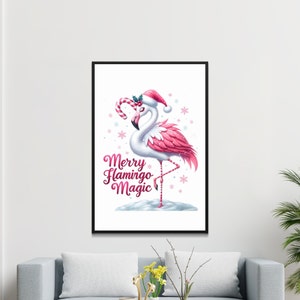 Christmas Flamingo Merry Flamingo Magic PNG Instant Digital Download - Etsy