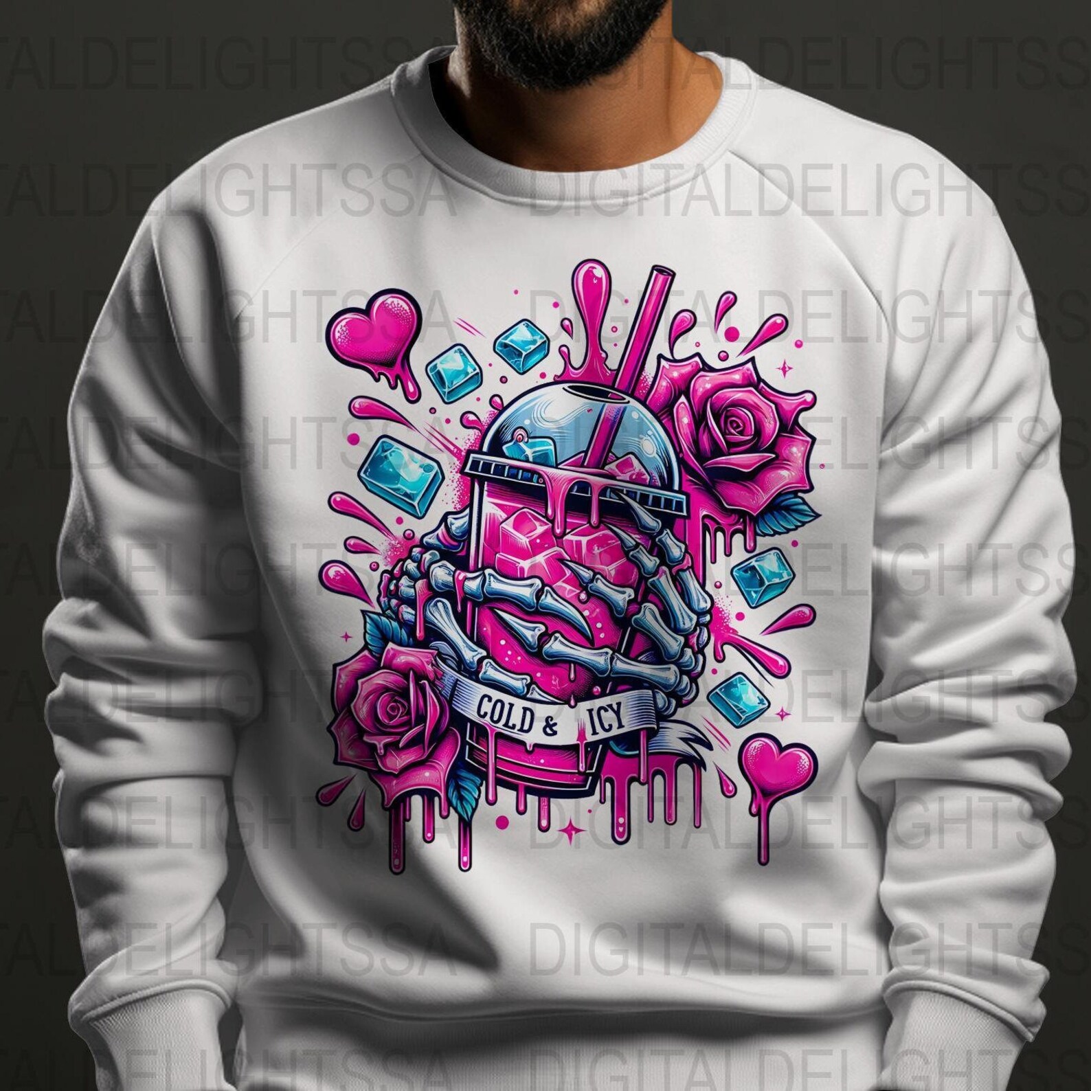 Anti Valentine Cold and Icy Vibrant Skull Ice Cream Instant Download - Etsy