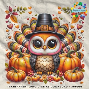 Adorable Owl Dressed up Like a Turkey Happy Thanksgiving - Etsy
