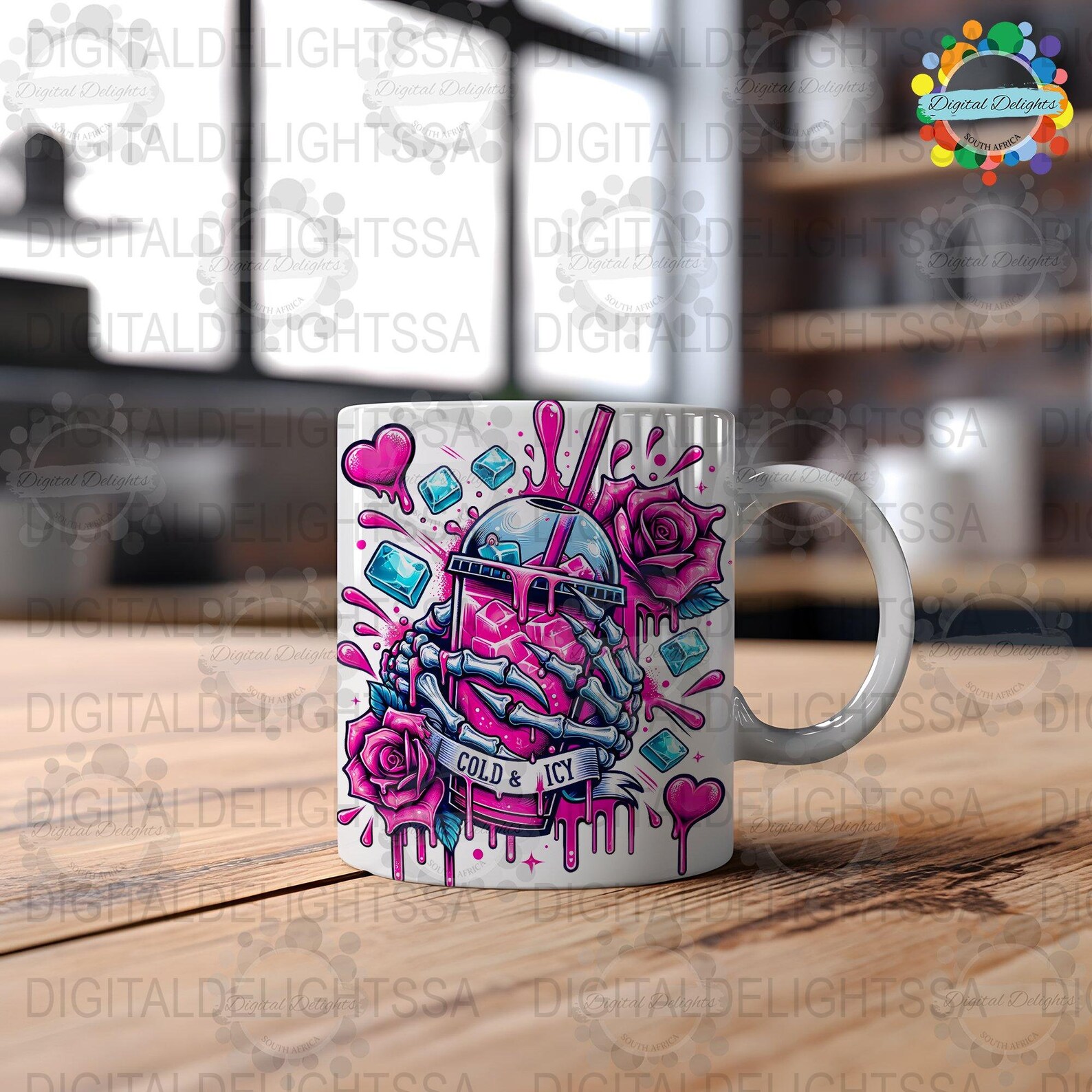 Anti Valentine Cold and Icy Vibrant Skull Ice Cream Instant Download - Etsy