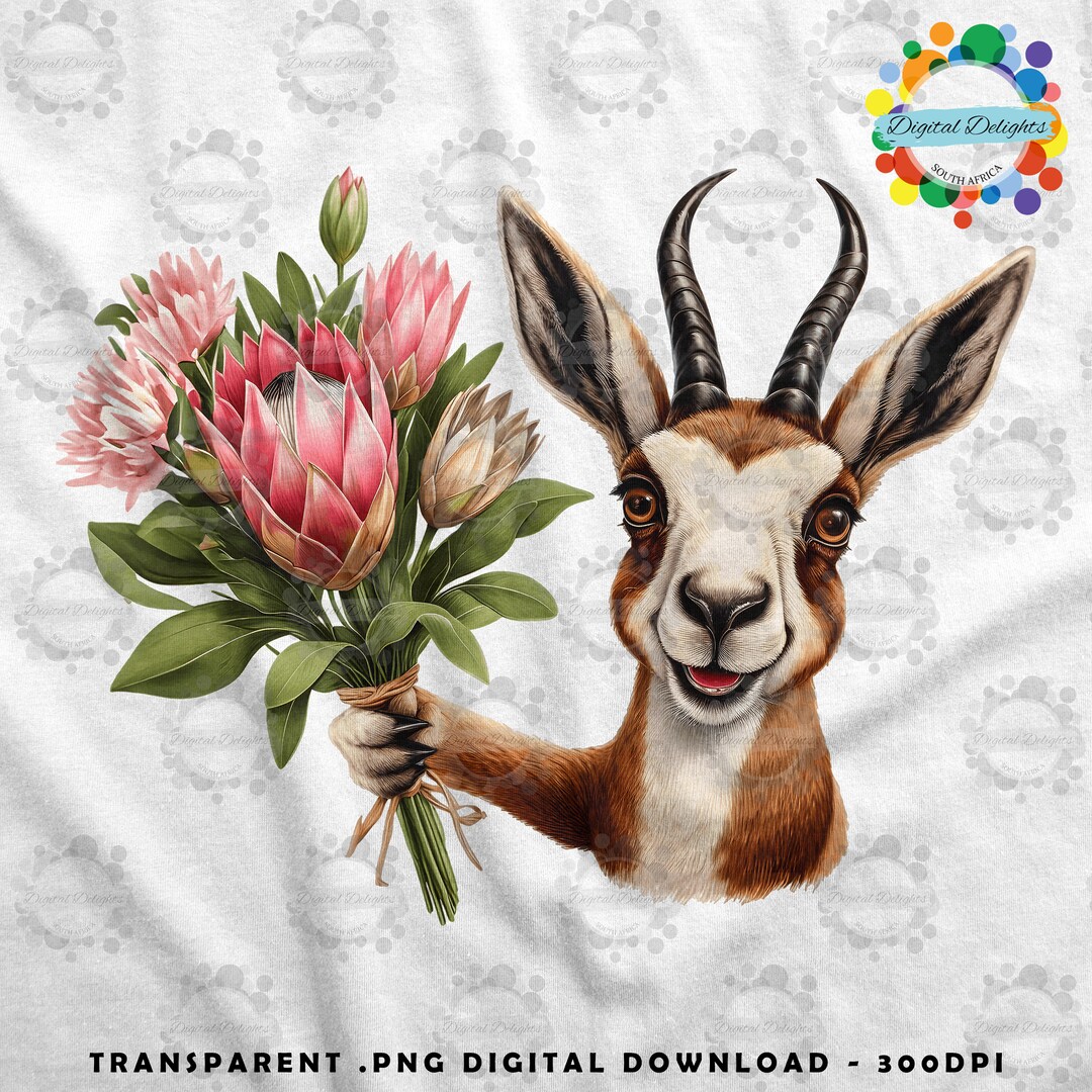 Valentine's Day Springbok With Proteas Digital Art Sublimation & DTF ...