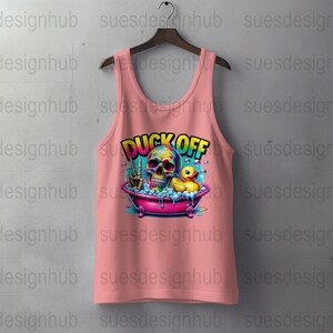 Edgy Duck off Skull Bath Art Print Vibrant Neon Rubber Ducky and Skull ...