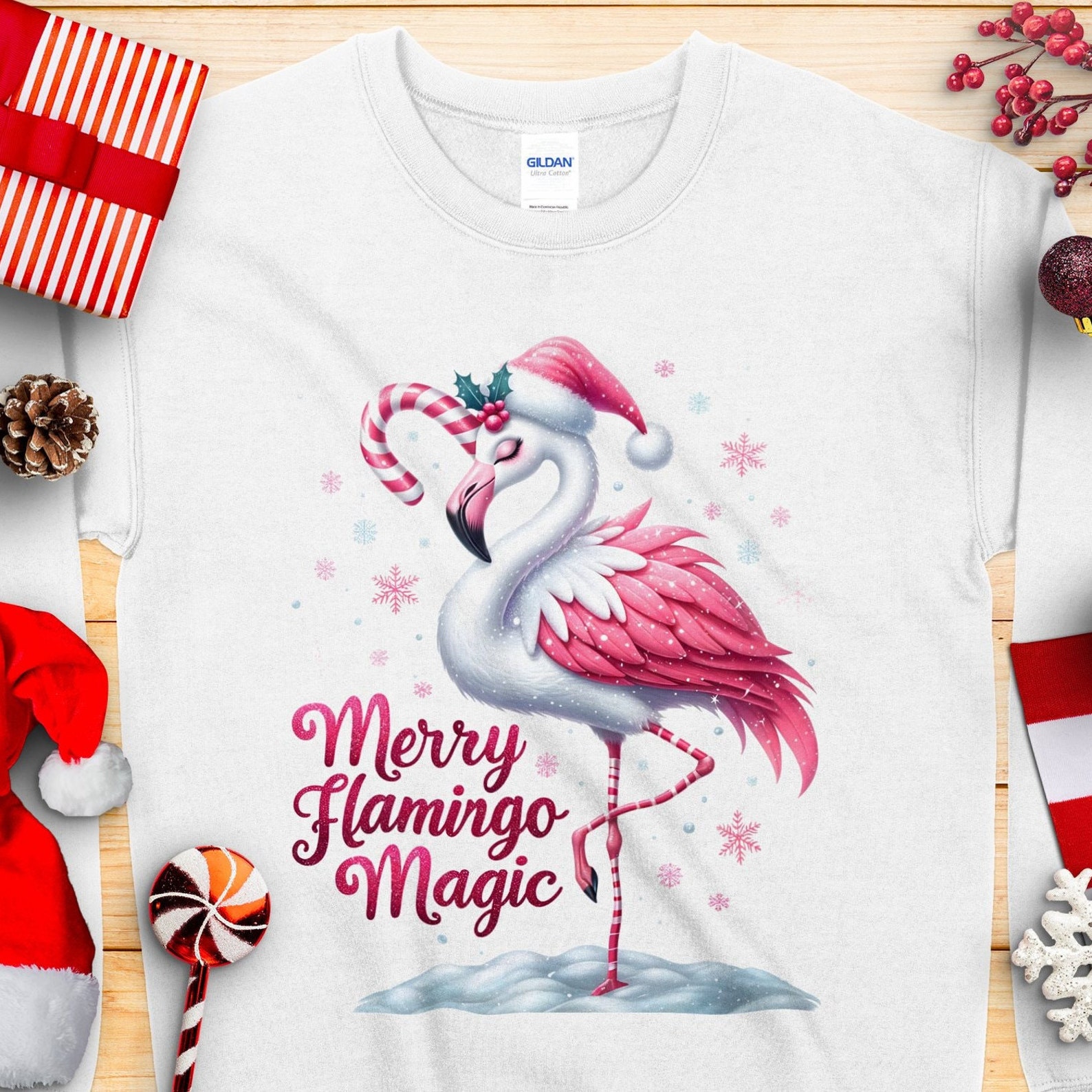 Christmas Flamingo Merry Flamingo Magic PNG Instant Digital Download - Etsy
