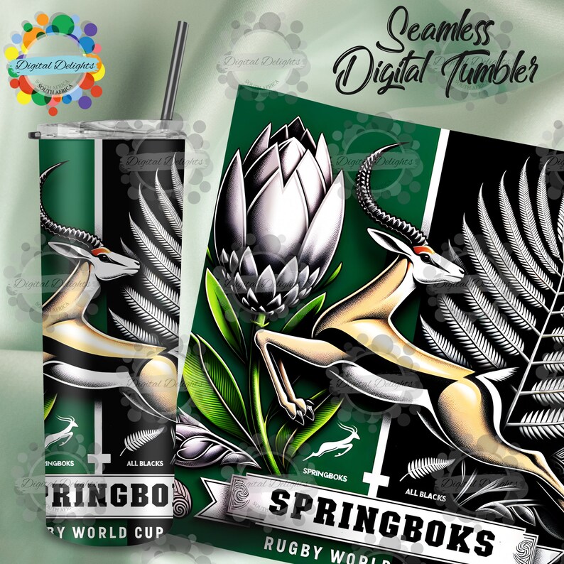 Springbok Rugby World Cup 2023 Seamless Tumbler Design 20oz Skinny ...