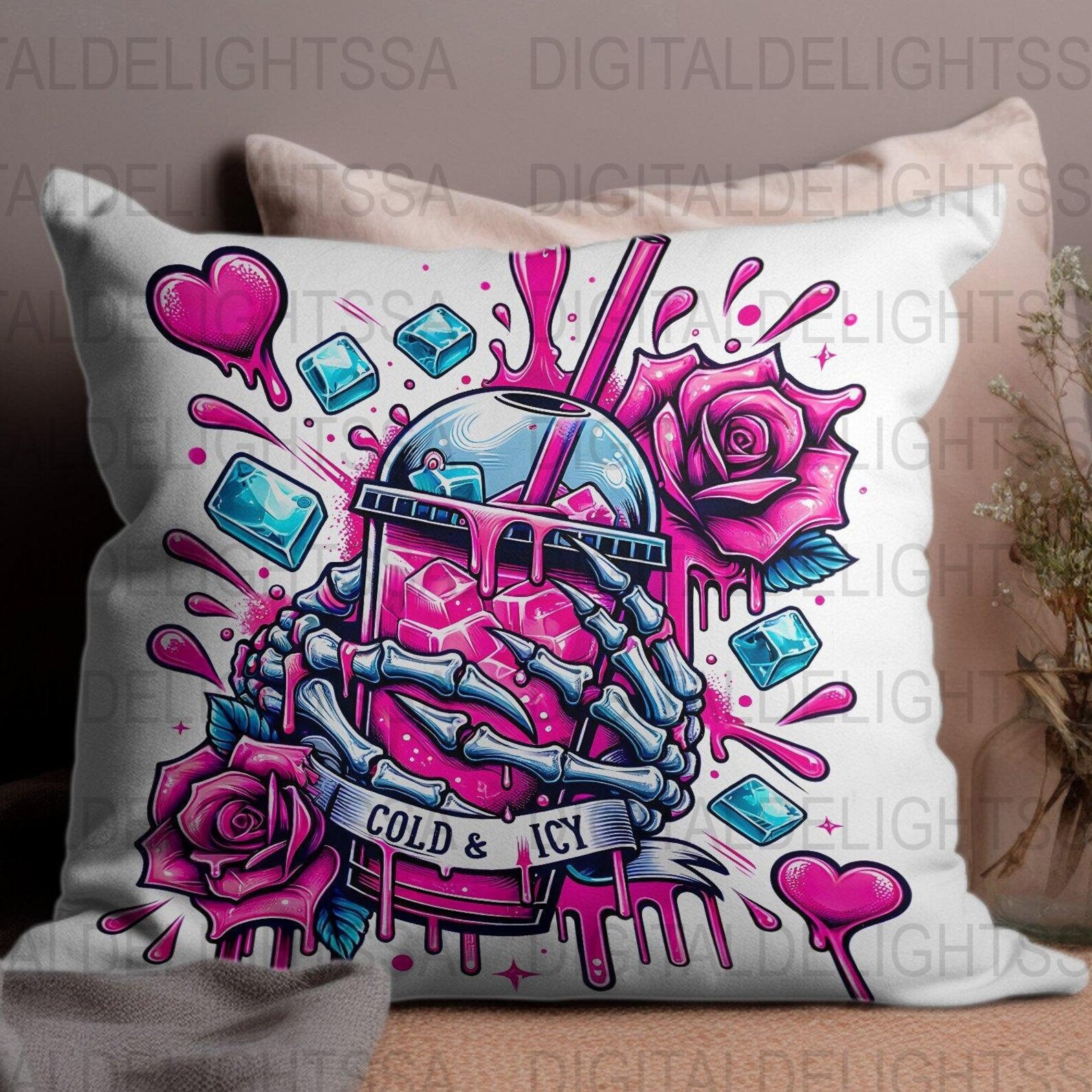 Anti Valentine Cold and Icy Vibrant Skull Ice Cream Instant Download - Etsy