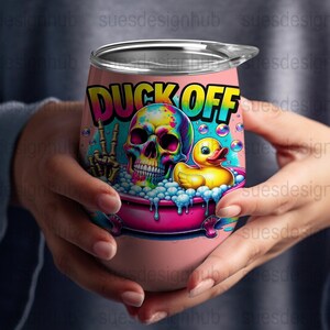Edgy Duck off Skull Bath Art Print Vibrant Neon Rubber Ducky and Skull ...