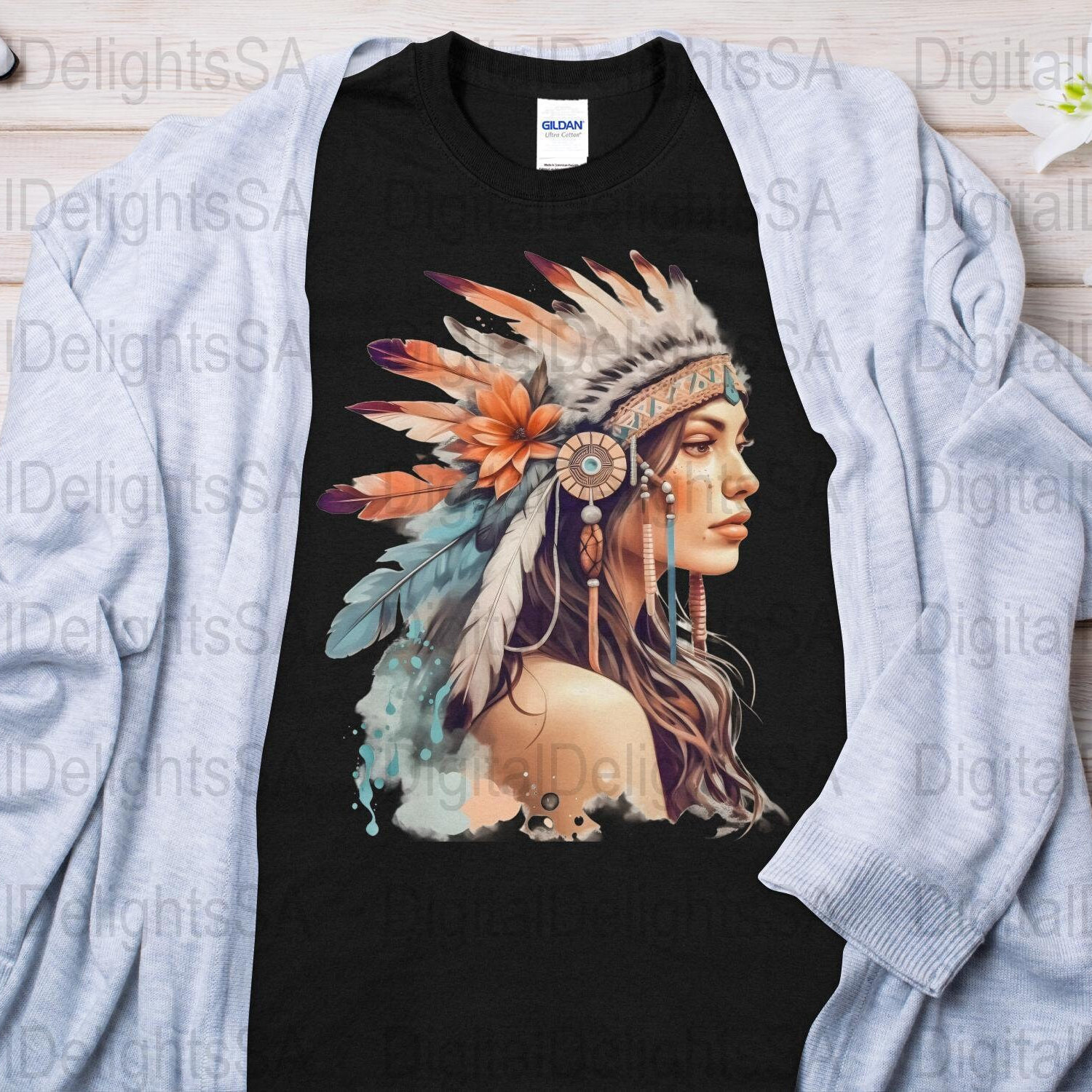 Indigenous Elegance Native American Digital Design Ideal for T-shirts ...