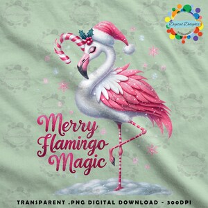 Christmas Flamingo Merry Flamingo Magic PNG Instant Digital Download - Etsy
