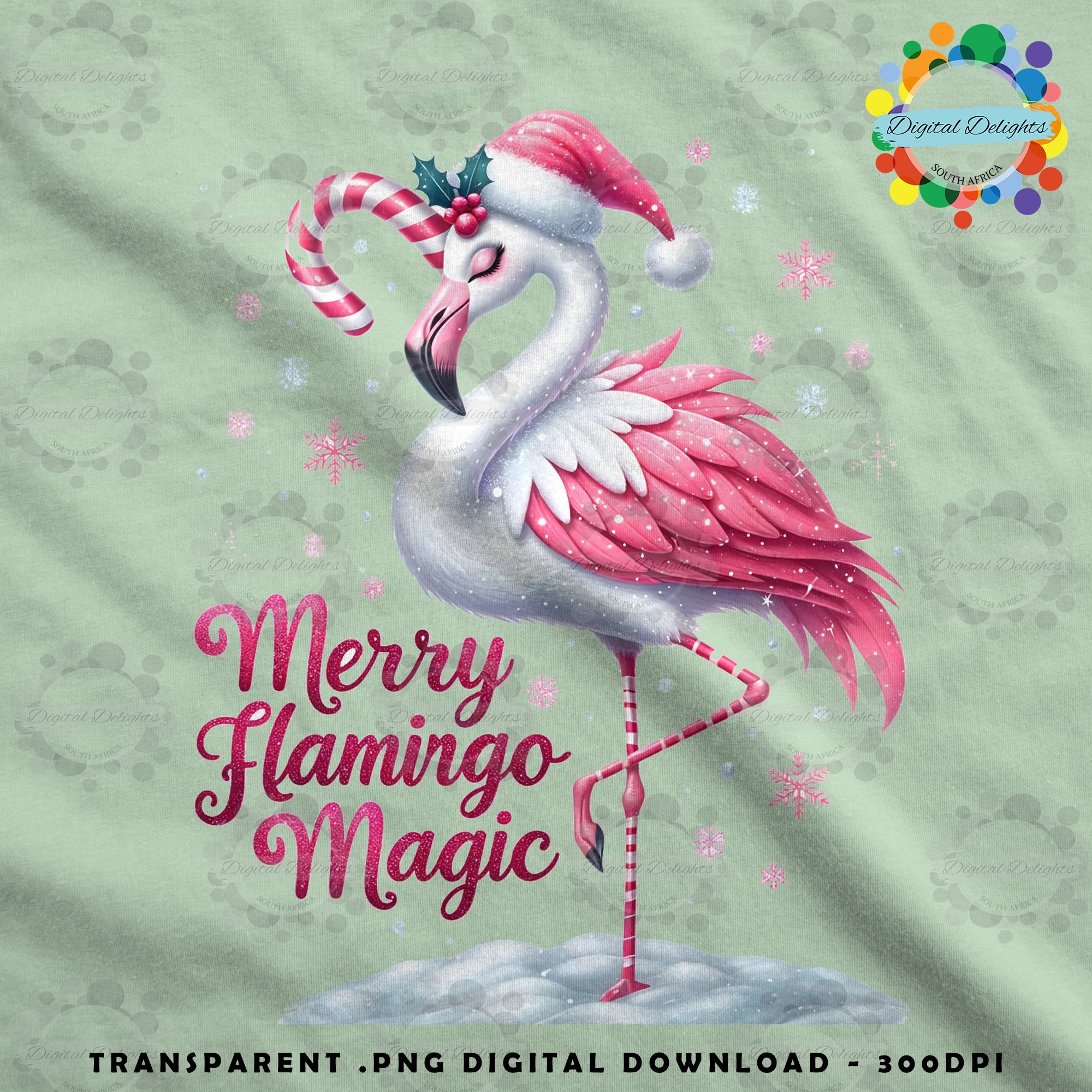 Christmas Flamingo Merry Flamingo Magic PNG Instant Digital Download - Etsy