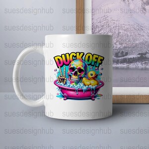 Edgy Duck off Skull Bath Art Print Vibrant Neon Rubber Ducky and Skull ...